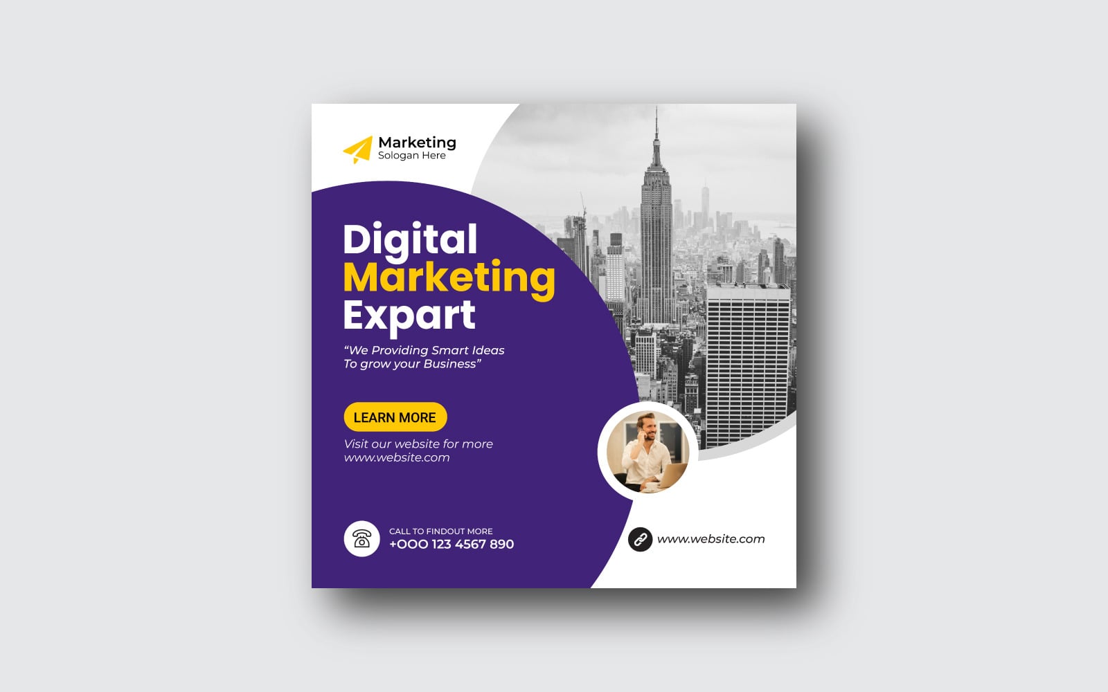 Digital Marketing Social Media Post Design - TemplateMonster