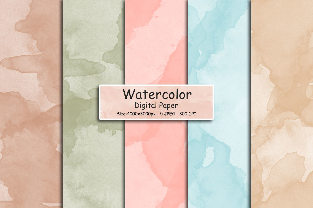 Nature watercolor digital paper background, Abstract paint splatter ...