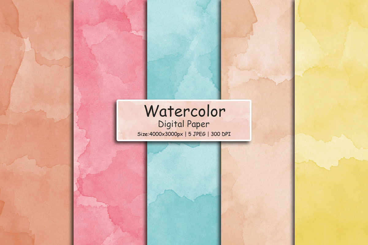 Pastel Watercolor digital paper background, colorful paint splatter ...