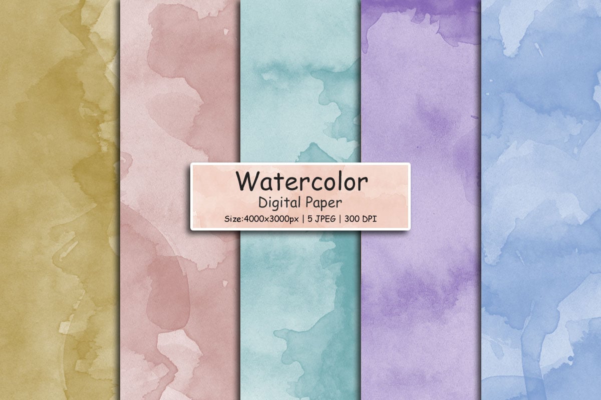 Pastel Watercolor splash digital paper, colorful paint splatter texture ...