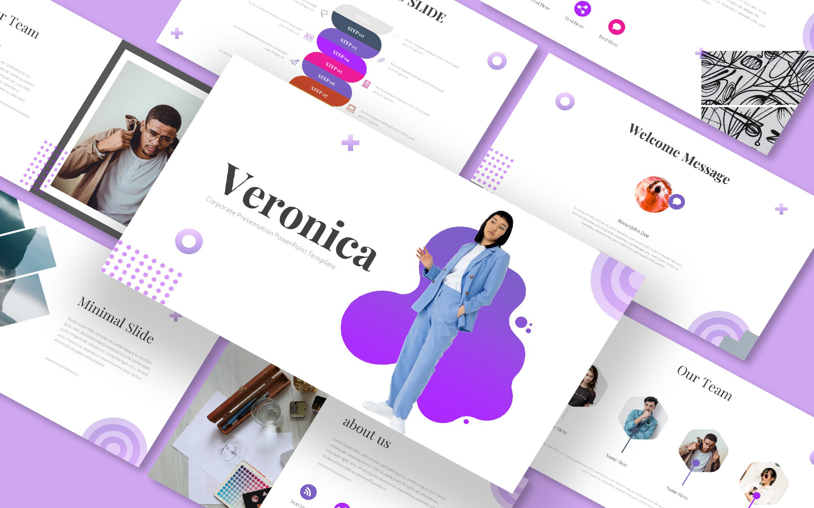 Veronica Creative Powerpoint Template - TemplateMonster