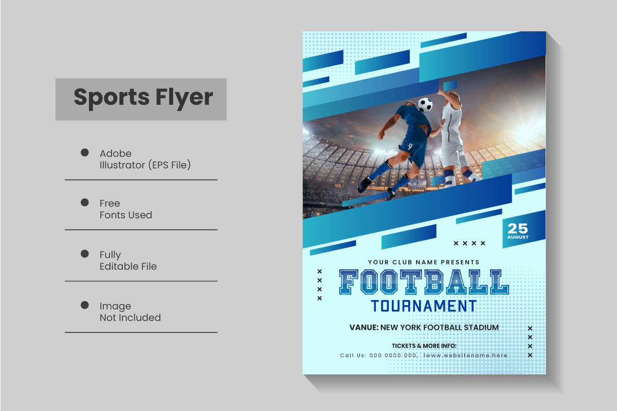Football championship tournament poster layout design, Sports Event ...