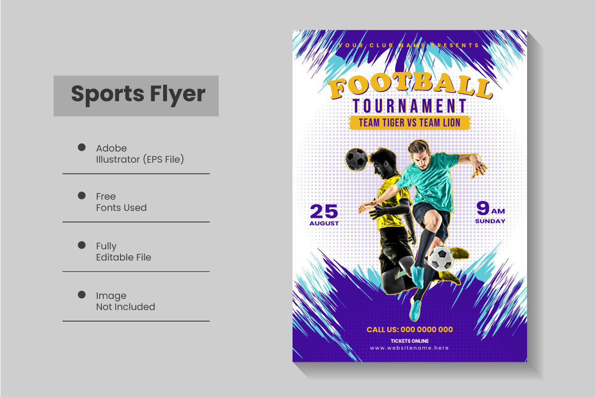 Modello di volantino del torneo di calcio e design del poster di sport ...