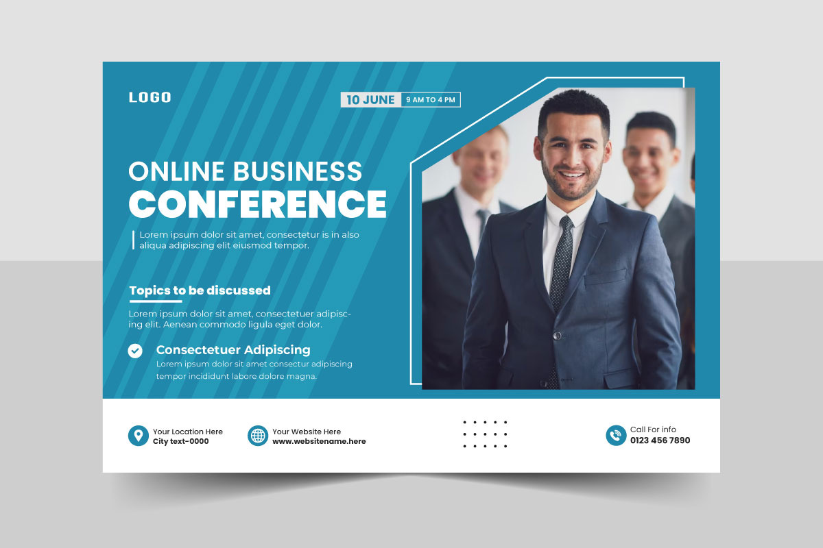 Abstract Business conference flyer and event invitation banner template ...