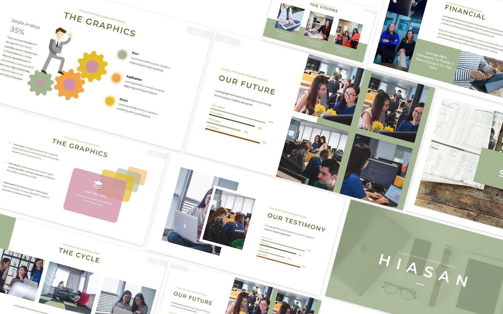 Plantilla de PowerPoint de negocios de la empresa Hiasan