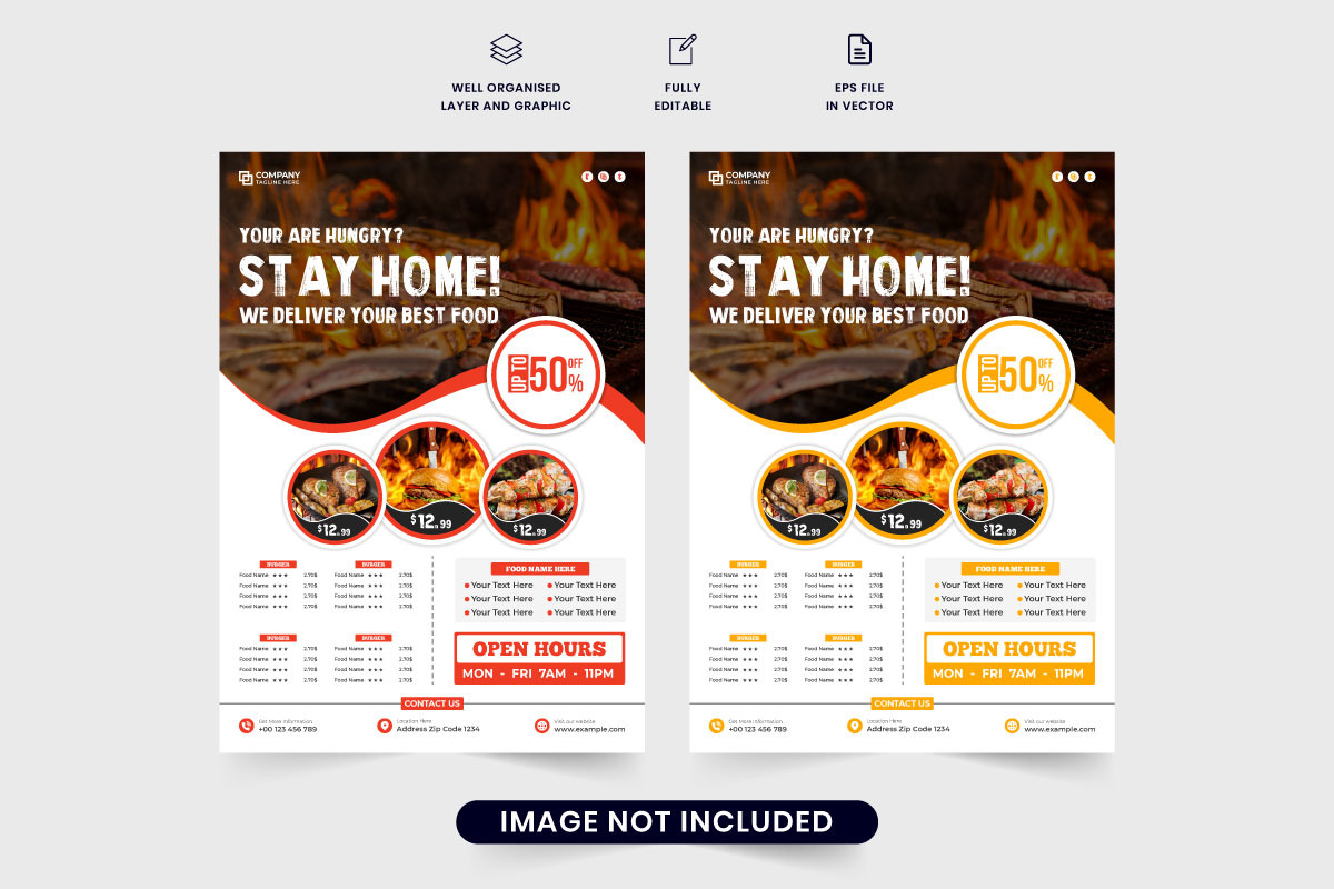 Culinary business promotion flyer vector - TemplateMonster