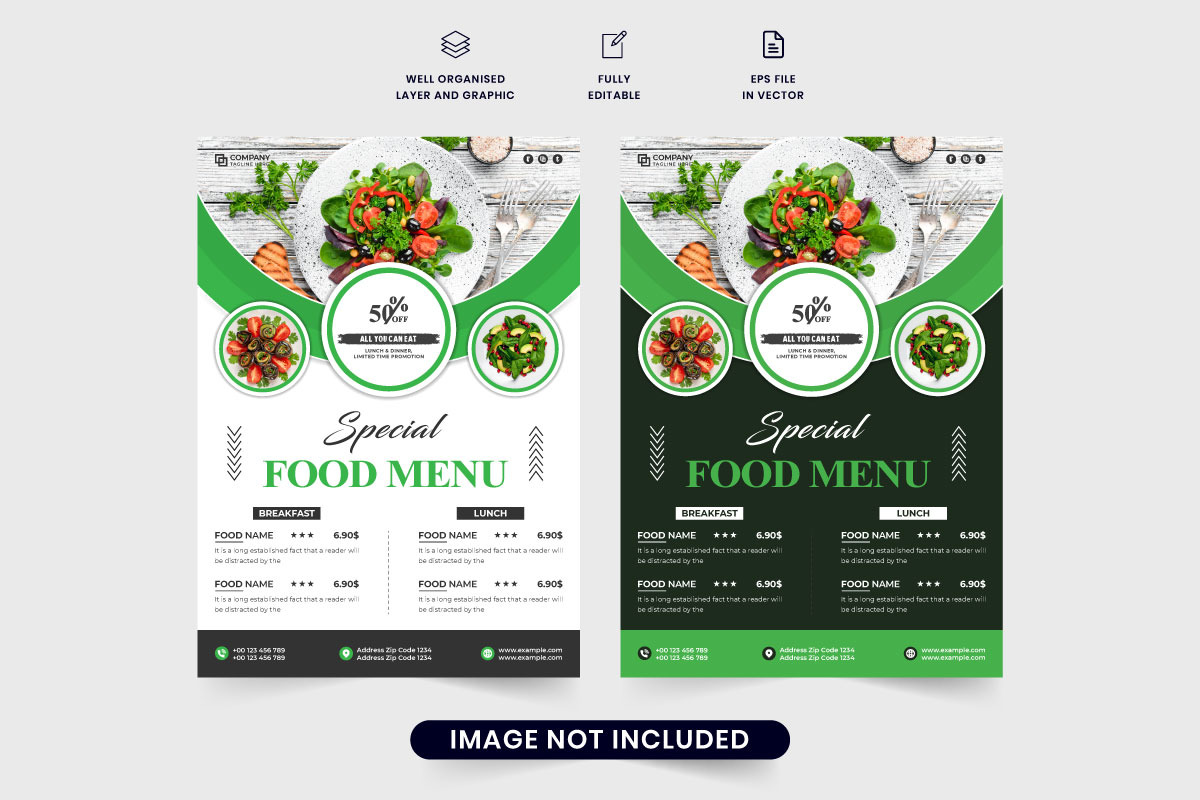 Culinary restaurant food menu promotion - TemplateMonster