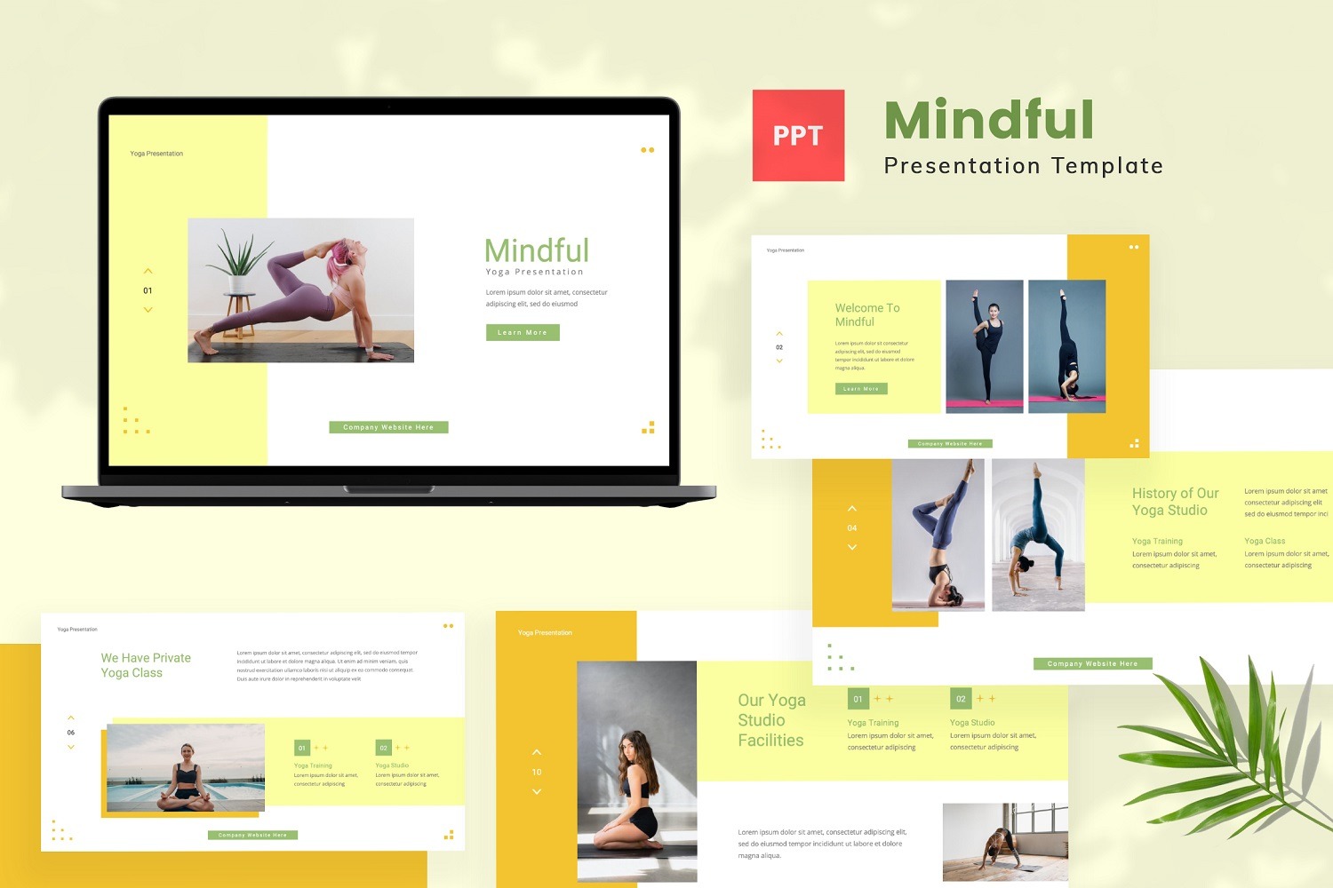 Mindful — Yoga Powerpoint Template #324595 - TemplateMonster