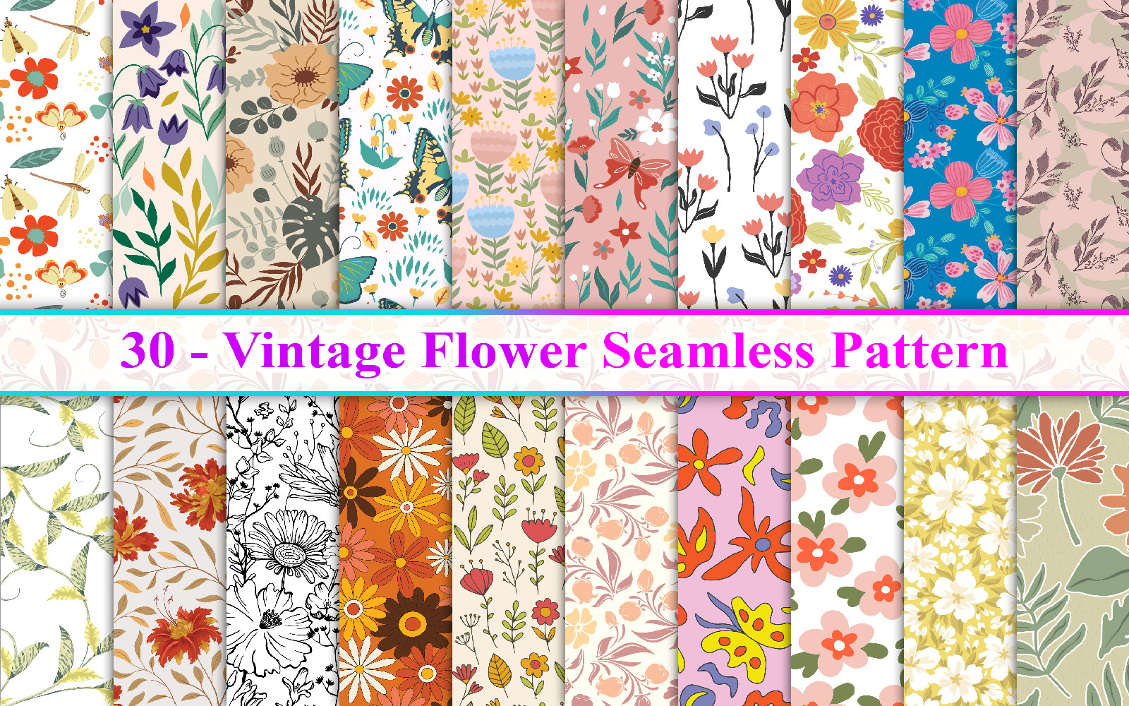 Vintage Floral Seamless Pattern, Floral Seamless Pattern, Vintage ...