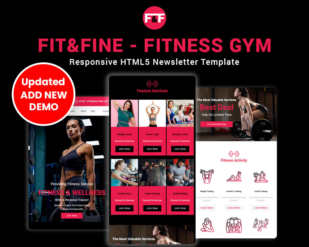 Fit&Fine - Fitness Gym Responsive HTML5 Newsletter Template