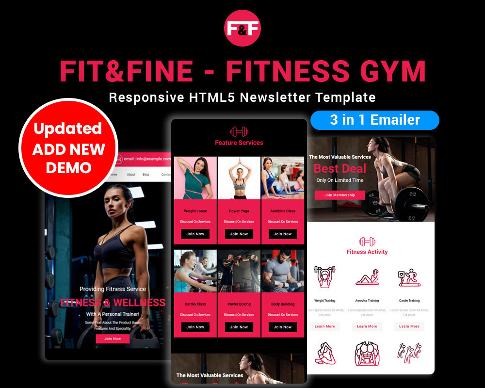 Fit&Fine - Fitness Gym Responsive HTML5 Newsletter Template