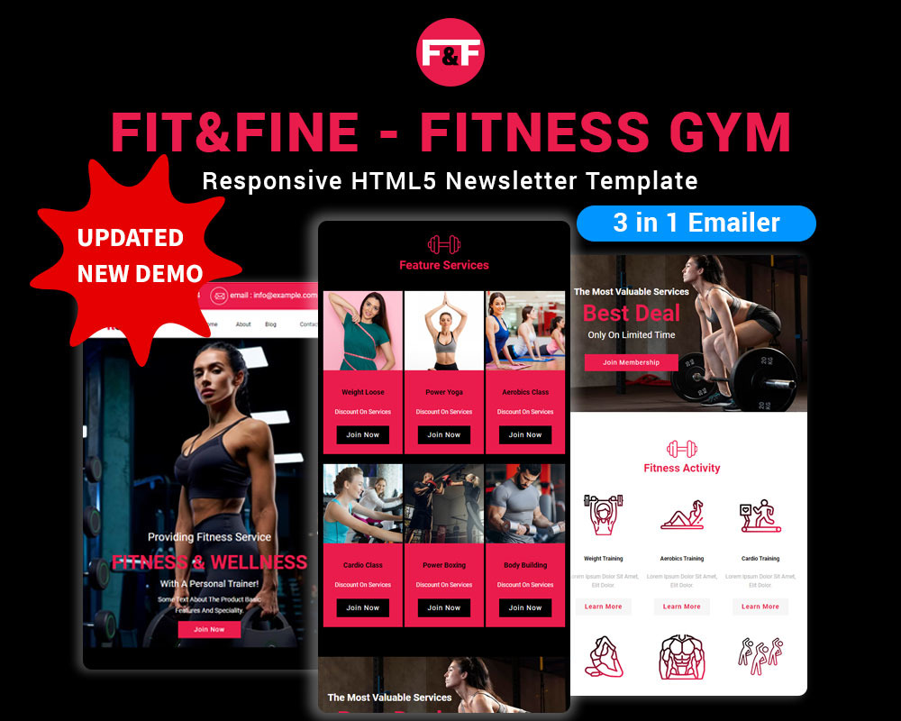 Fit&Fine - Fitness Gym Responsive HTML5 Newsletter Template