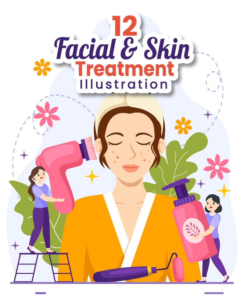 12 Facial and Skin Treatment Illustration - TemplateMonster