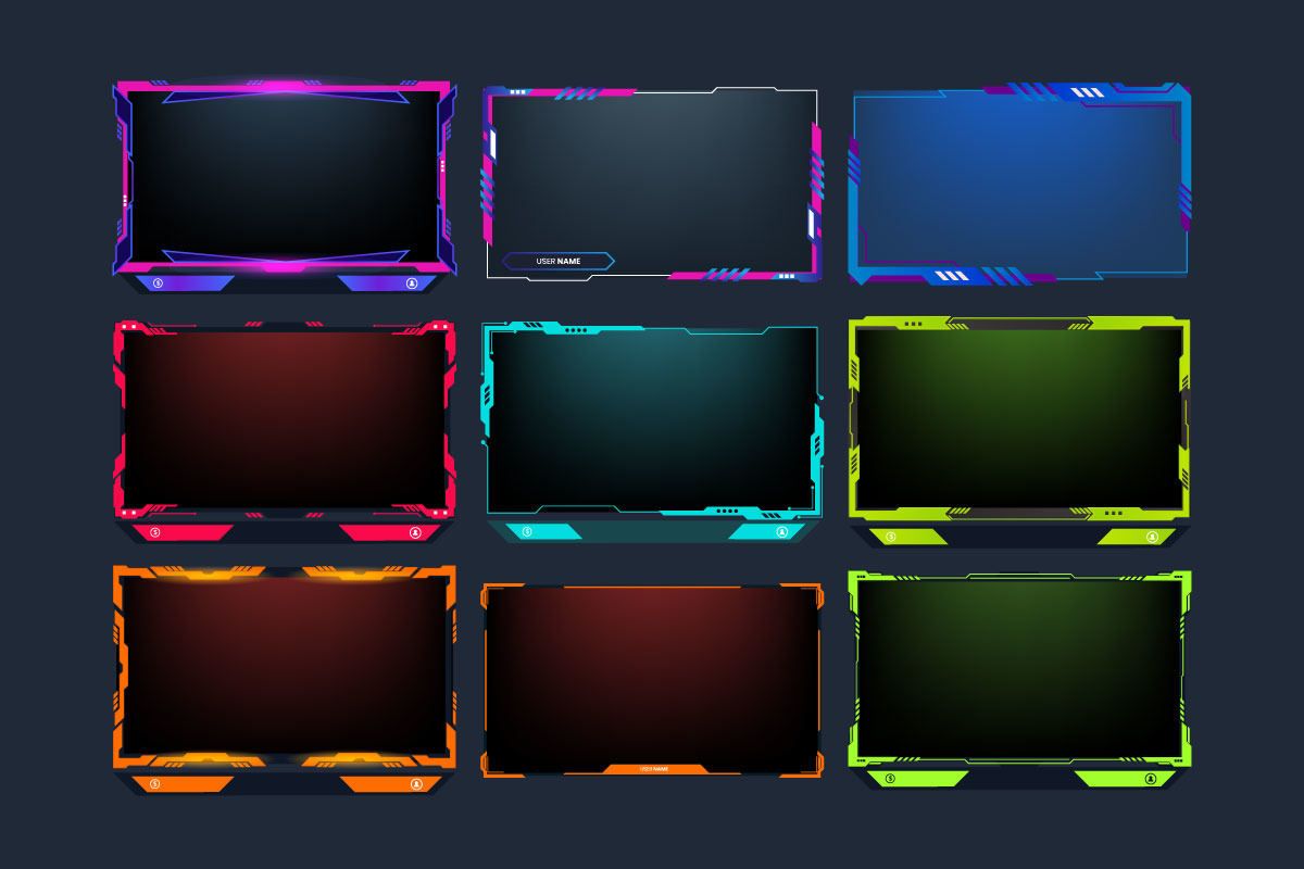 Broadcast screen overlay bundle vector - TemplateMonster