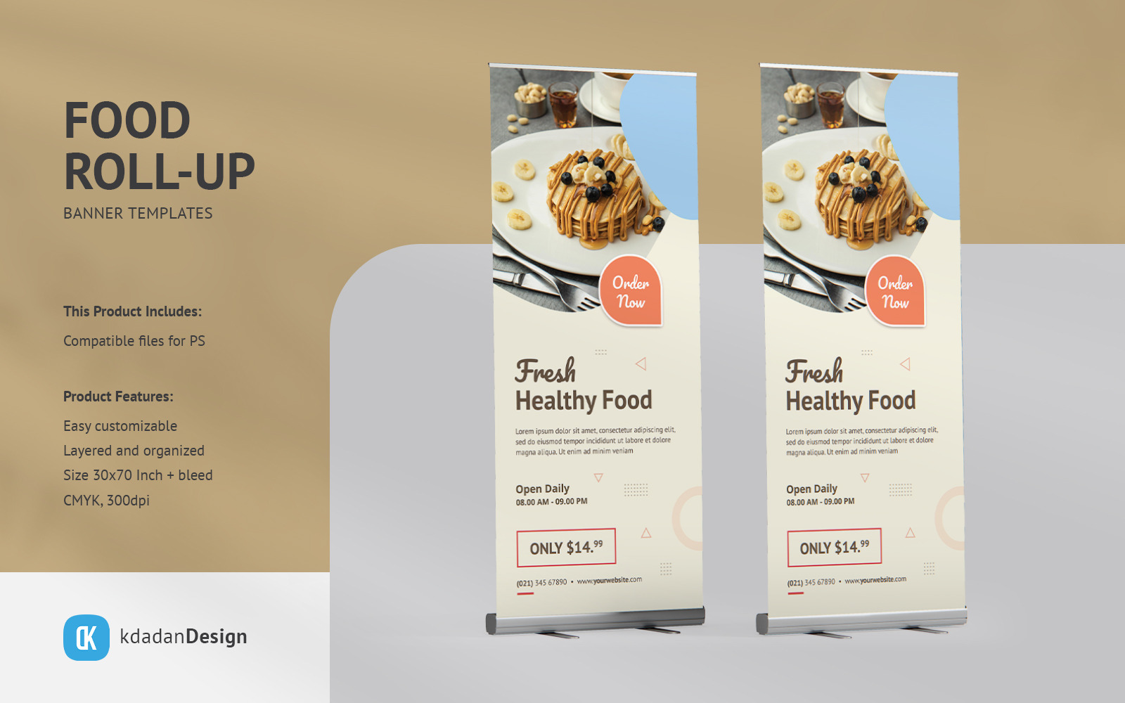 Food Roll Up Banner Vol 04 #325657 - TemplateMonster