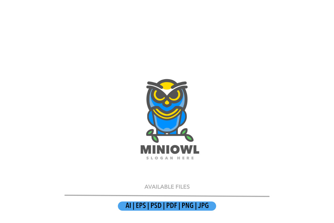 Owl cute simple cartoon logo template - TemplateMonster
