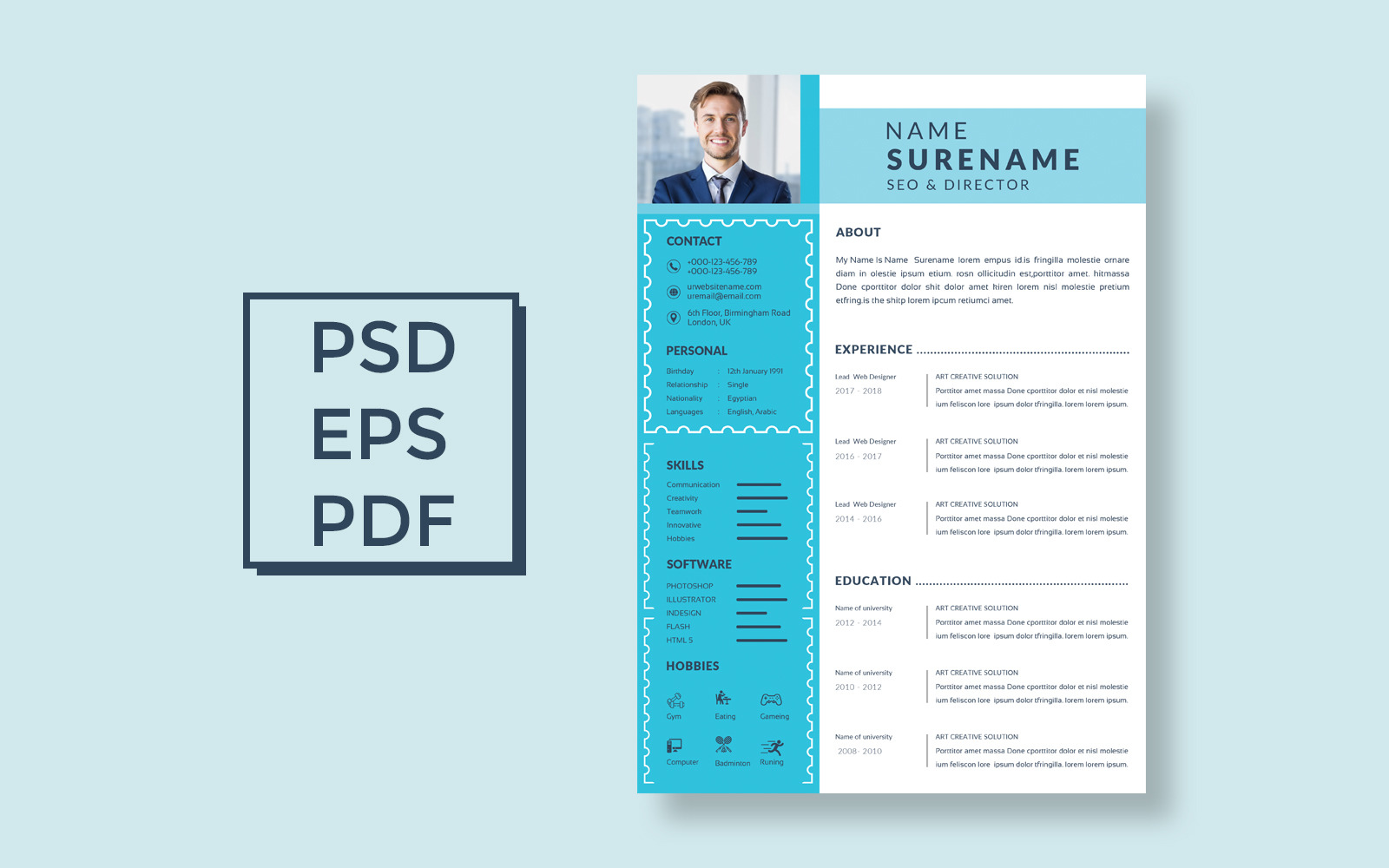 Corporate Job Cv Template #325872 - TemplateMonster