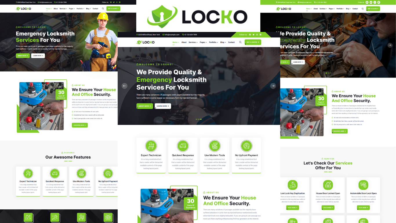 Locko Locksmith Service Html5 Template Templatemonster