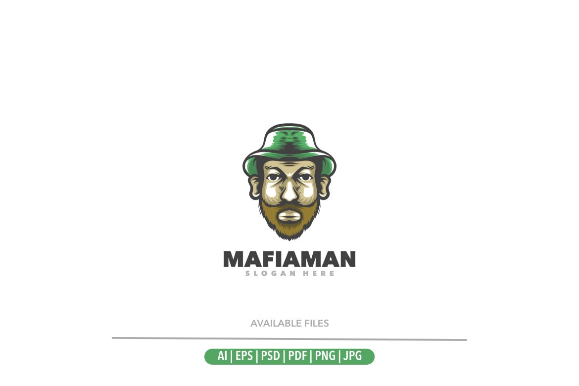 Mafia green mascot logo template #326609 - TemplateMonster