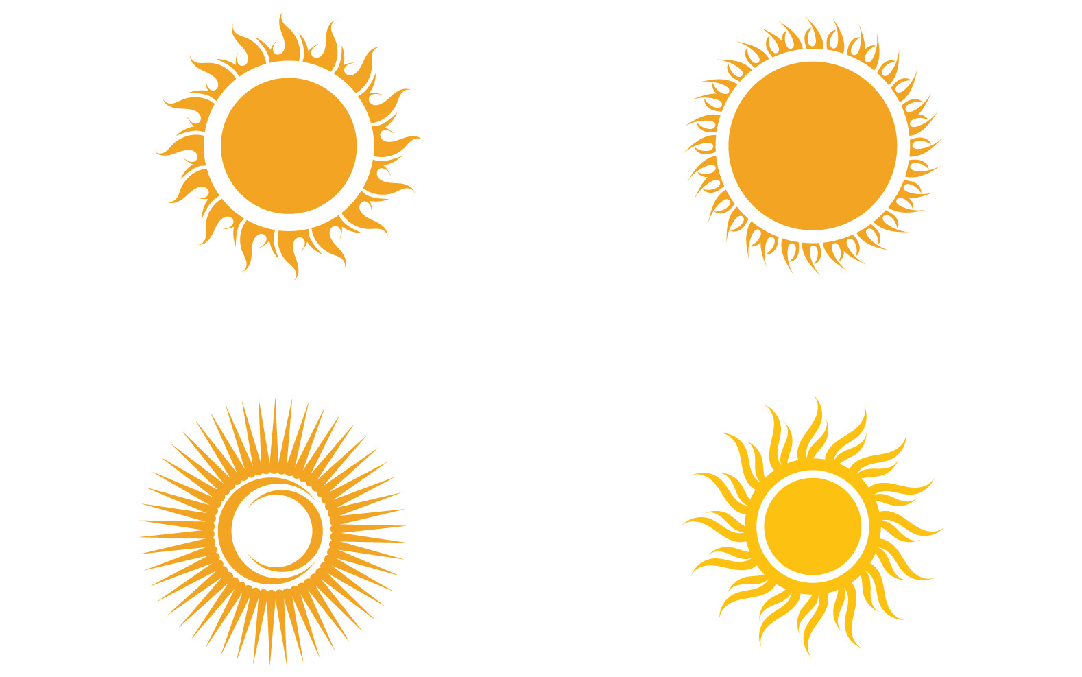 Sun circle nature logo and symbol vector v3 - TemplateMonster