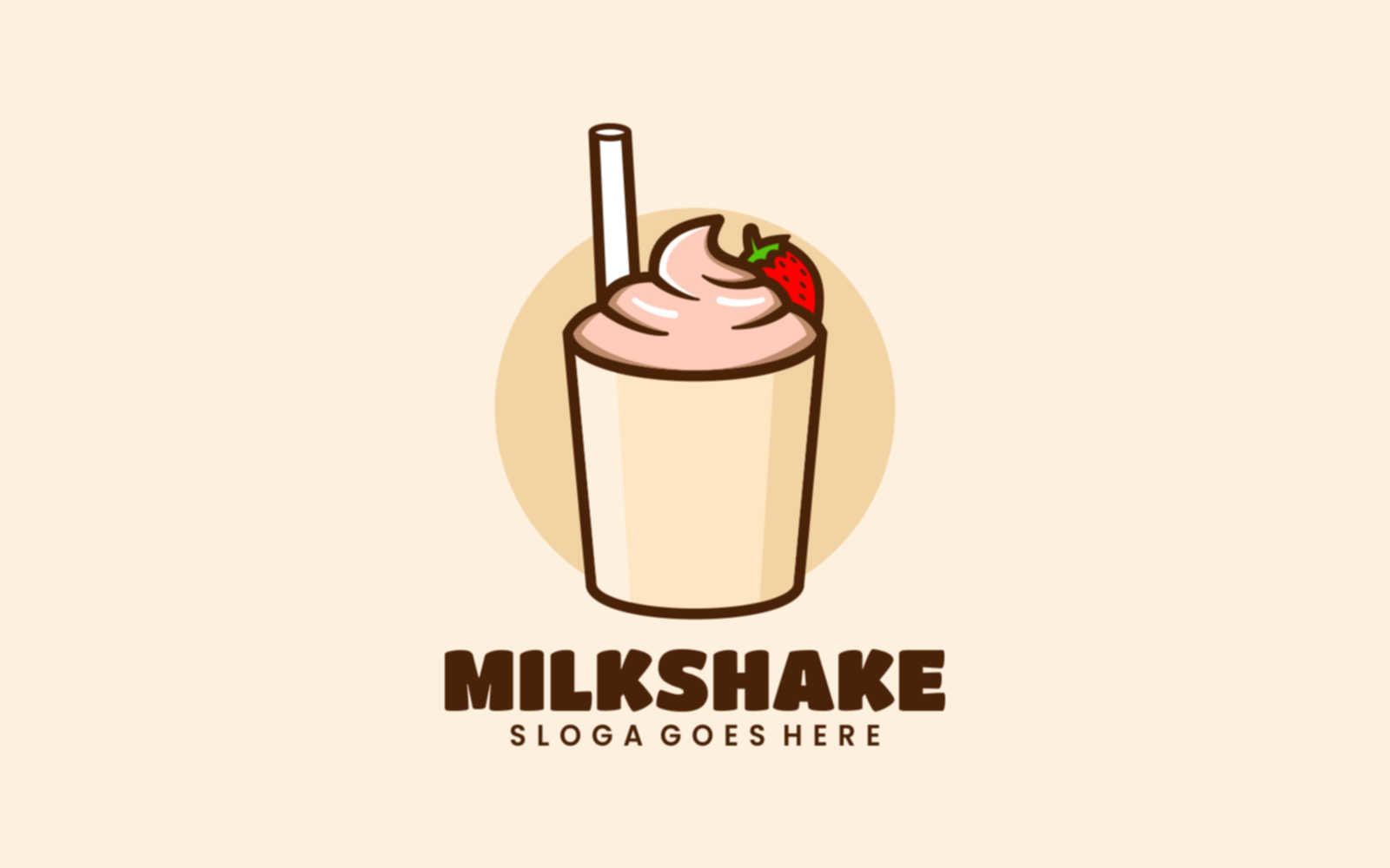 Logotipo de mascote simples de milk-shake - TemplateMonster