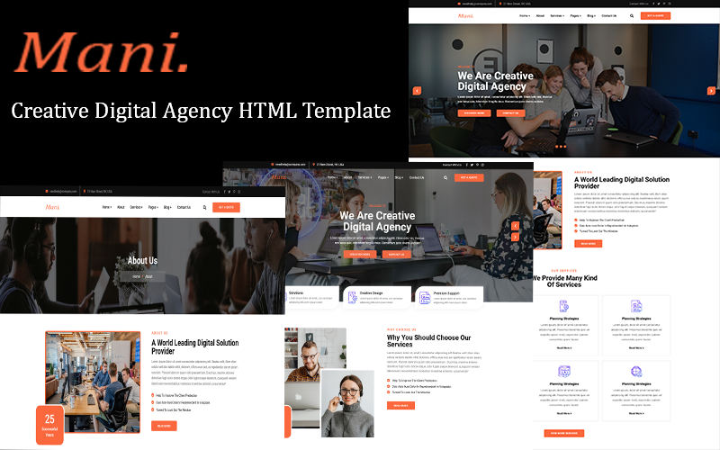 Mani – Digital Agency HTML Template #328156 - TemplateMonster