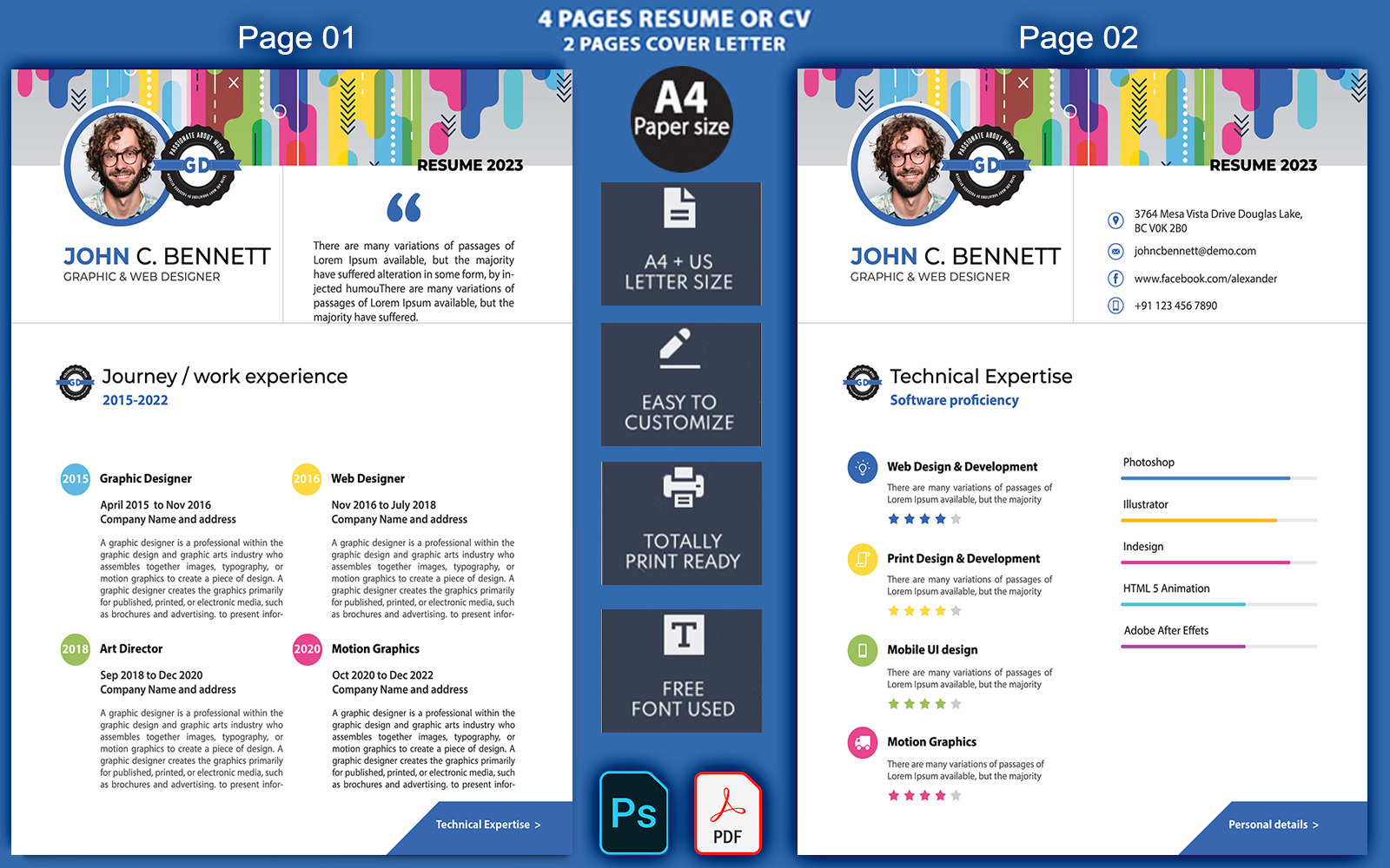 Modern-Infographic Resume Template (CV) - TemplateMonster
