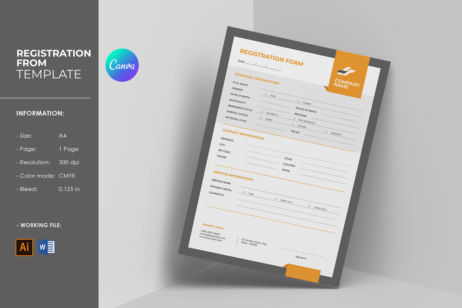 Printable Registration Form Template - TemplateMonster