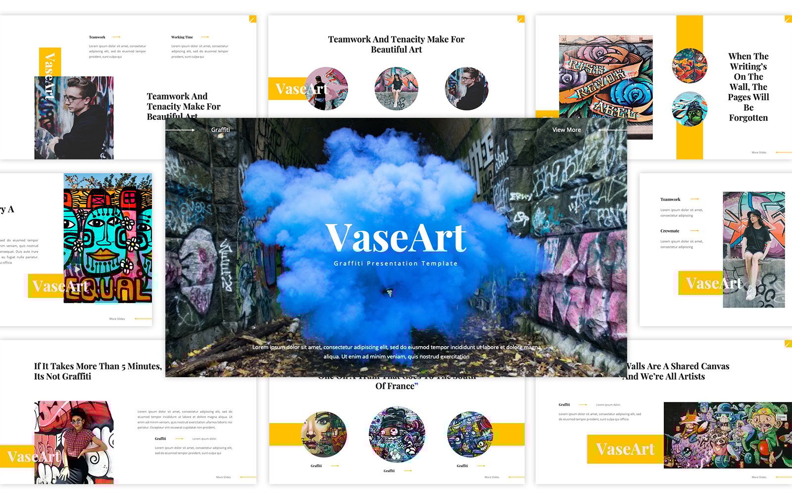 VaseArt Graffiti PowerPoint #331491 - TemplateMonster