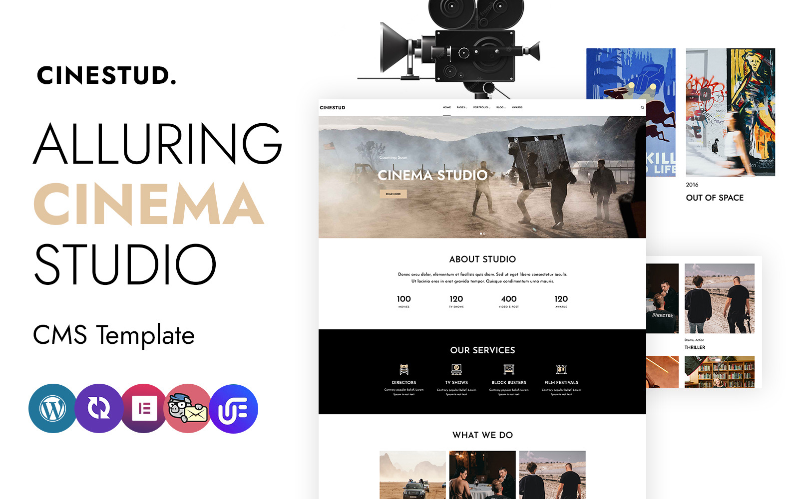Cinestud - Cinema And Movie Studio WordPress Elementor CMS Theme
