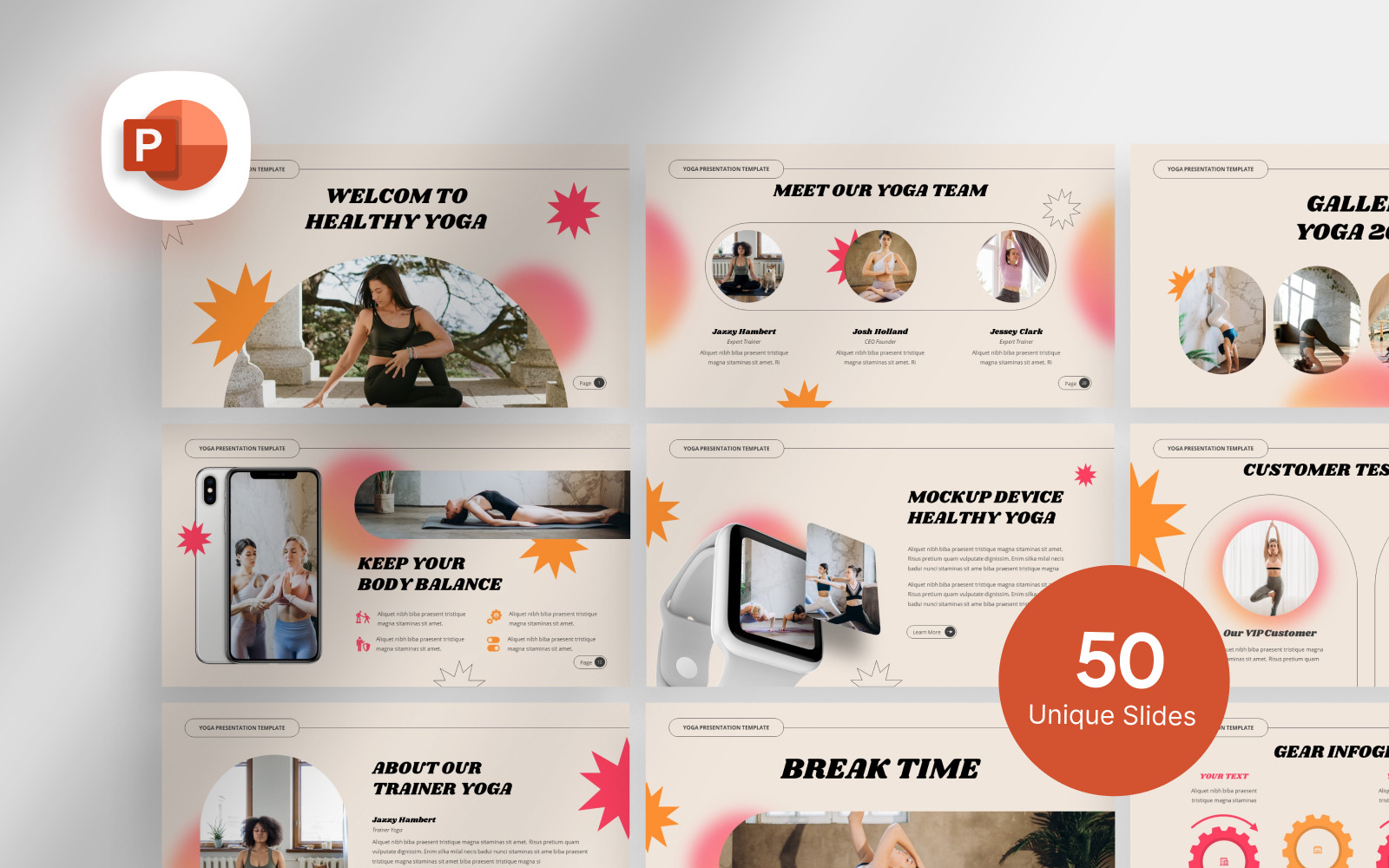 Retro Yoga Class Presentation Template - TemplateMonster