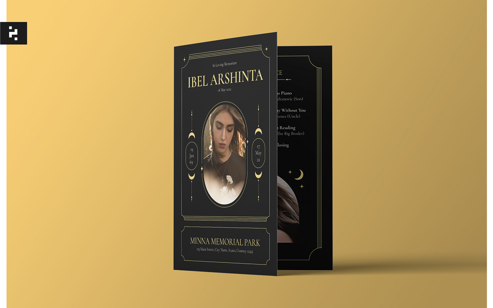 Elegant Funeral Program - Whimsical Theme - TemplateMonster