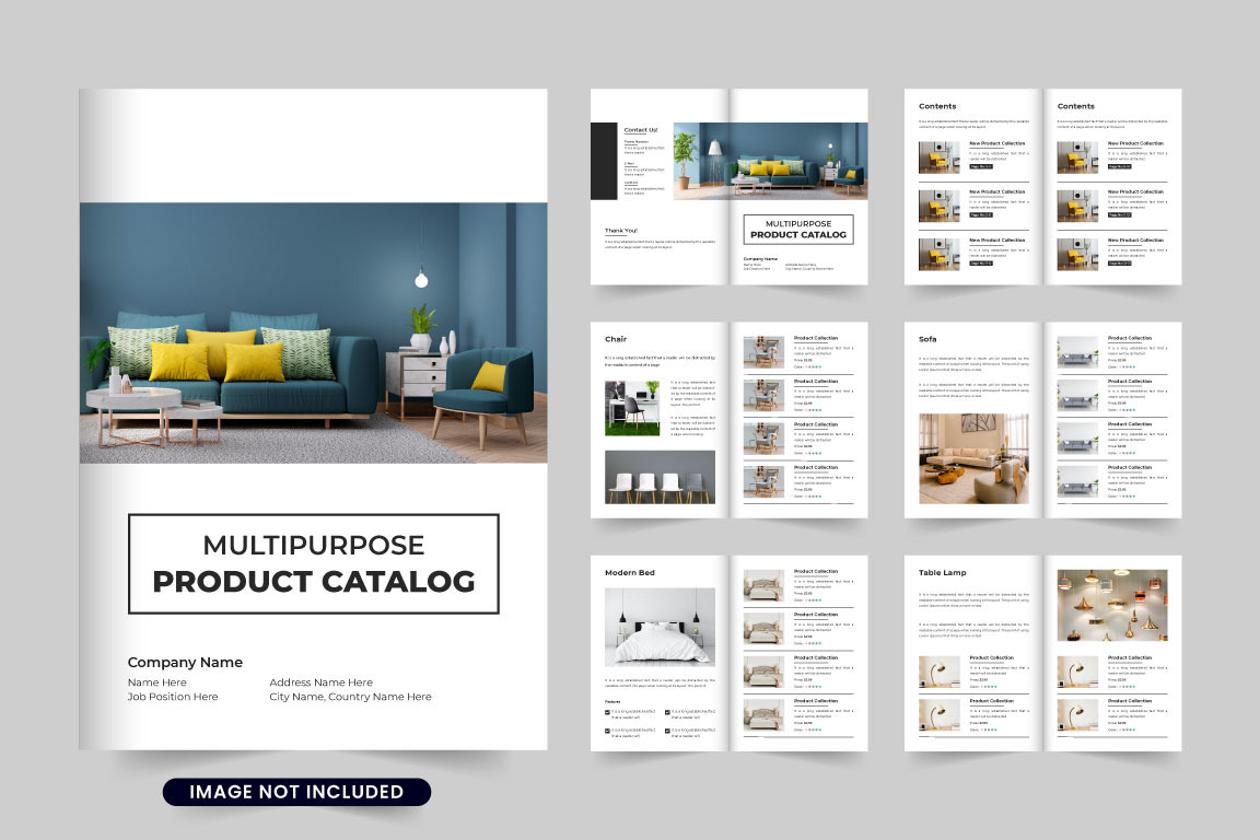 Furniture shop catalog brochure vector - TemplateMonster