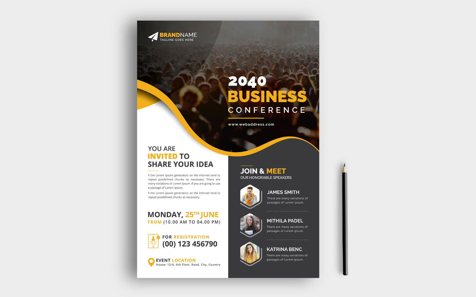 Conference Flyer, Leaflet, Pamphlet for Annual General Meeting, Seminar ...