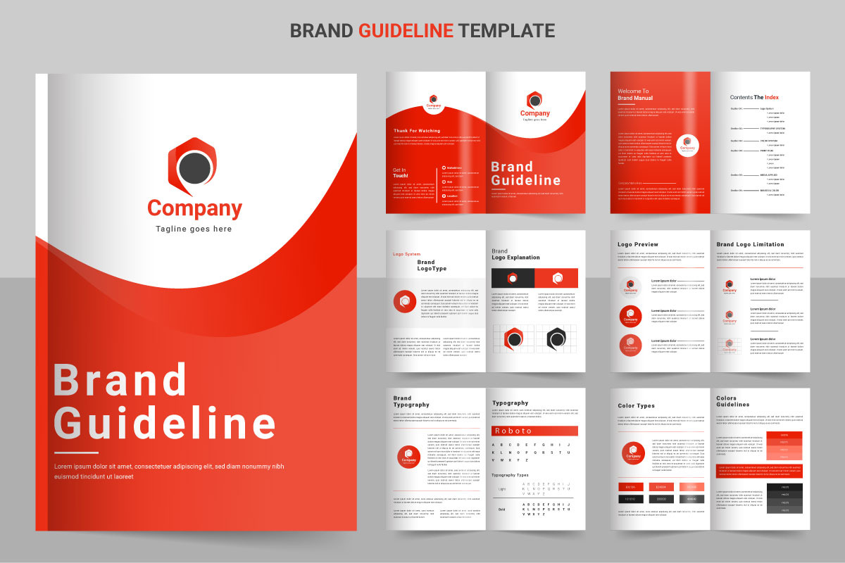 Brand Guidelines template. Brand Identity presentation. Logo Guideline ...