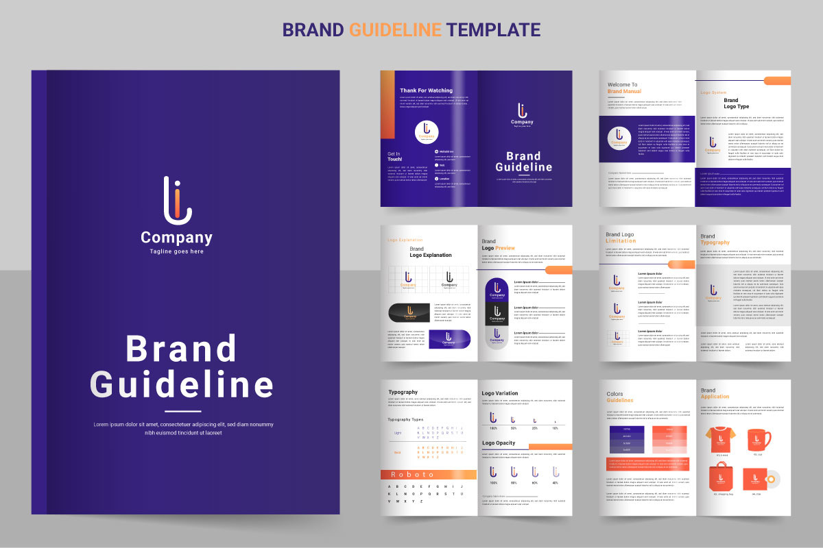Brand Guidelines template. Logo Guideline template. Logo Guide Book ...