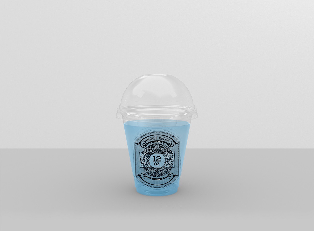 Clear Cold Drink Cup Packaging Mockup 12-Oz - TemplateMonster