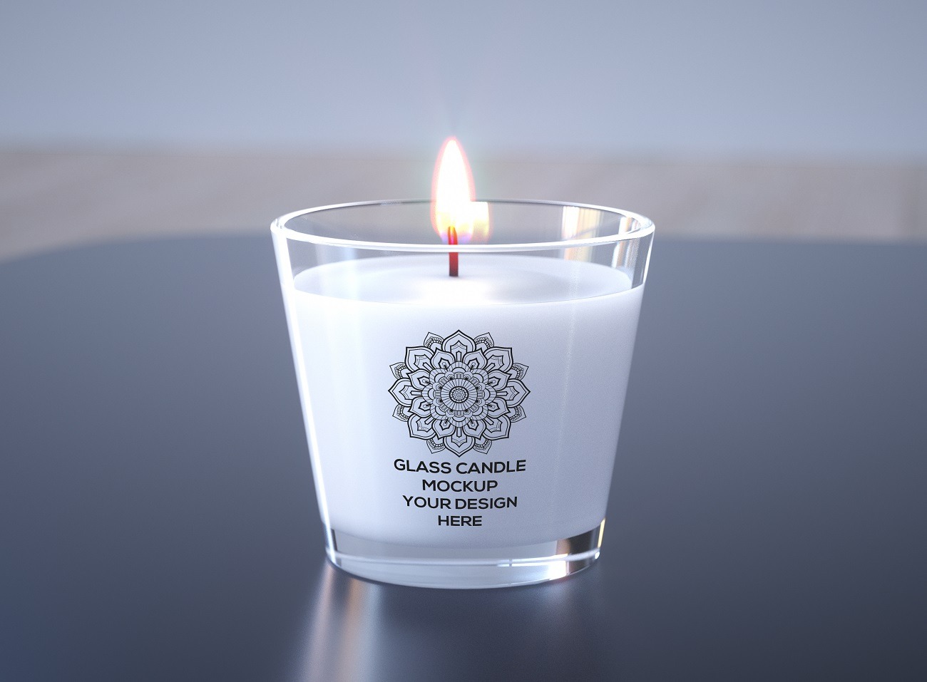 Glass Candle Mockup - Realistic #334138 - TemplateMonster