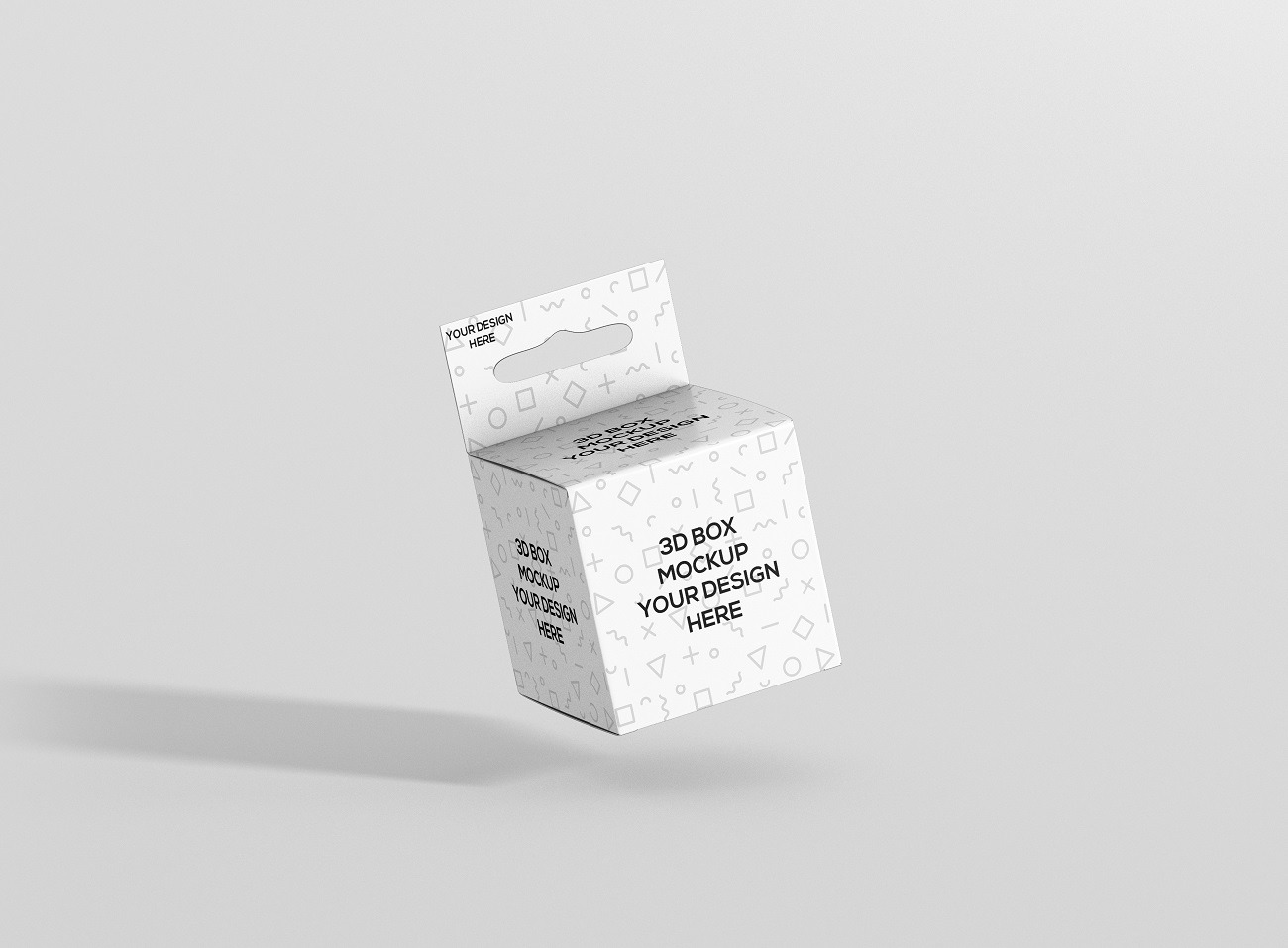 Mini Square Box With Hanger Mockup 2 - TemplateMonster