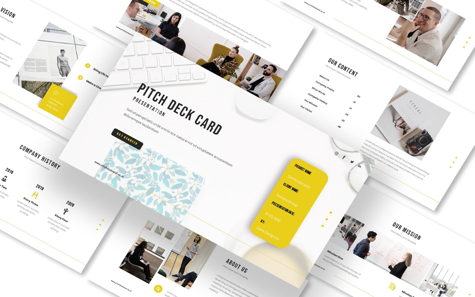 Pitch Deck Card Google Slides Template - TemplateMonster