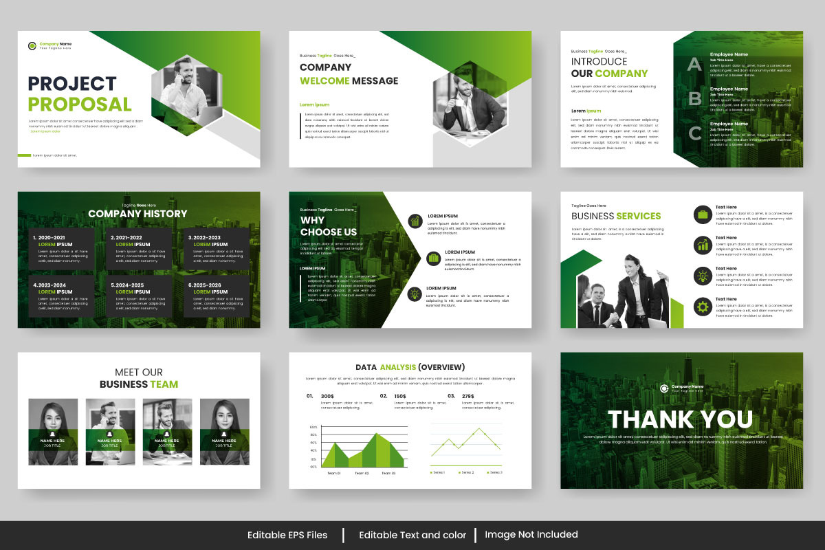 Creative business presentation slides template design. Use for modern ...