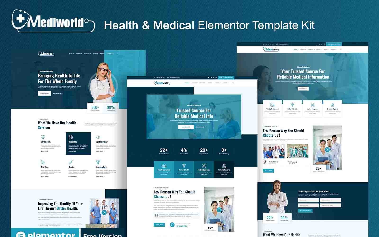 Mediworld - Kit de modelo de elementos médicos e de saúde