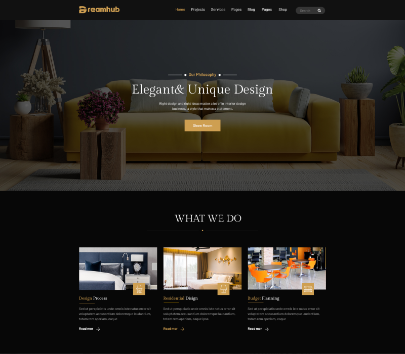 Dreamhub Interior-Design HTML5 Template - TemplateMonster