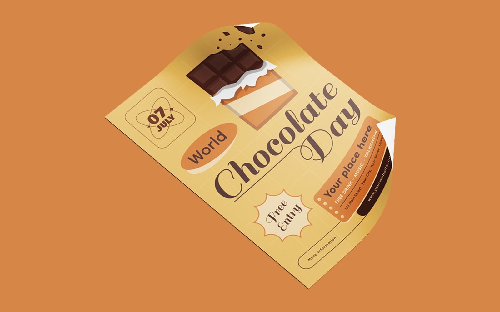 Chocolate Day Flyer Template #335194 - TemplateMonster