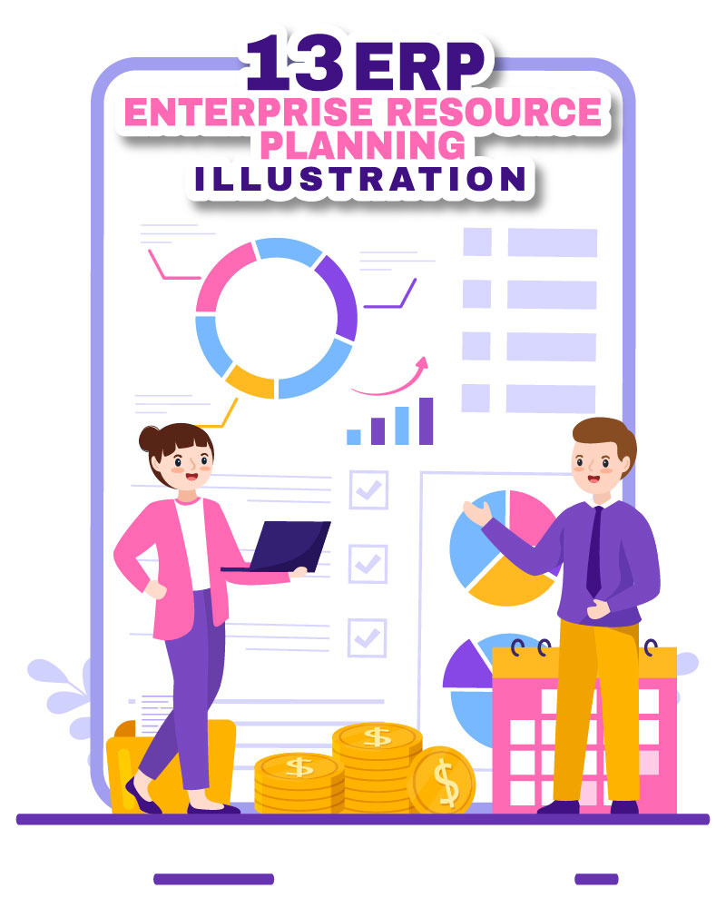 13 ERP Enterprise Resource Planning System Illustration