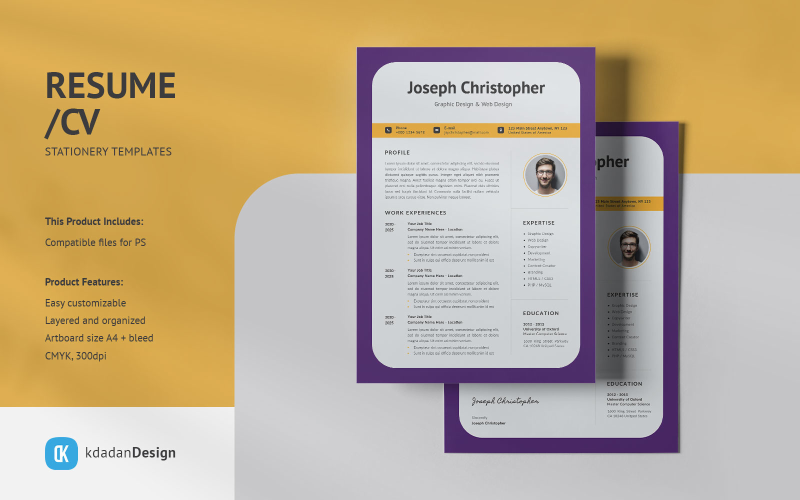 Resume/CV PSD Design Templates Vol 180 - TemplateMonster