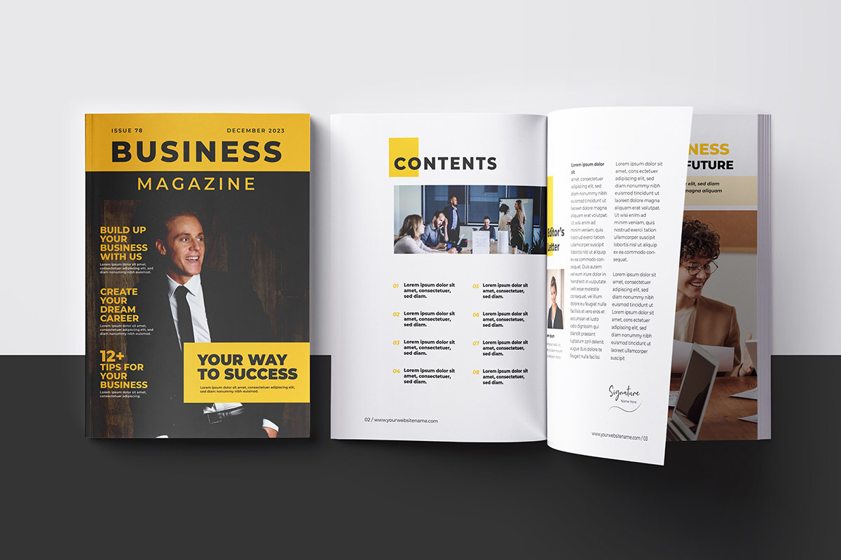 Clean Business magazine Layout #335893 - TemplateMonster