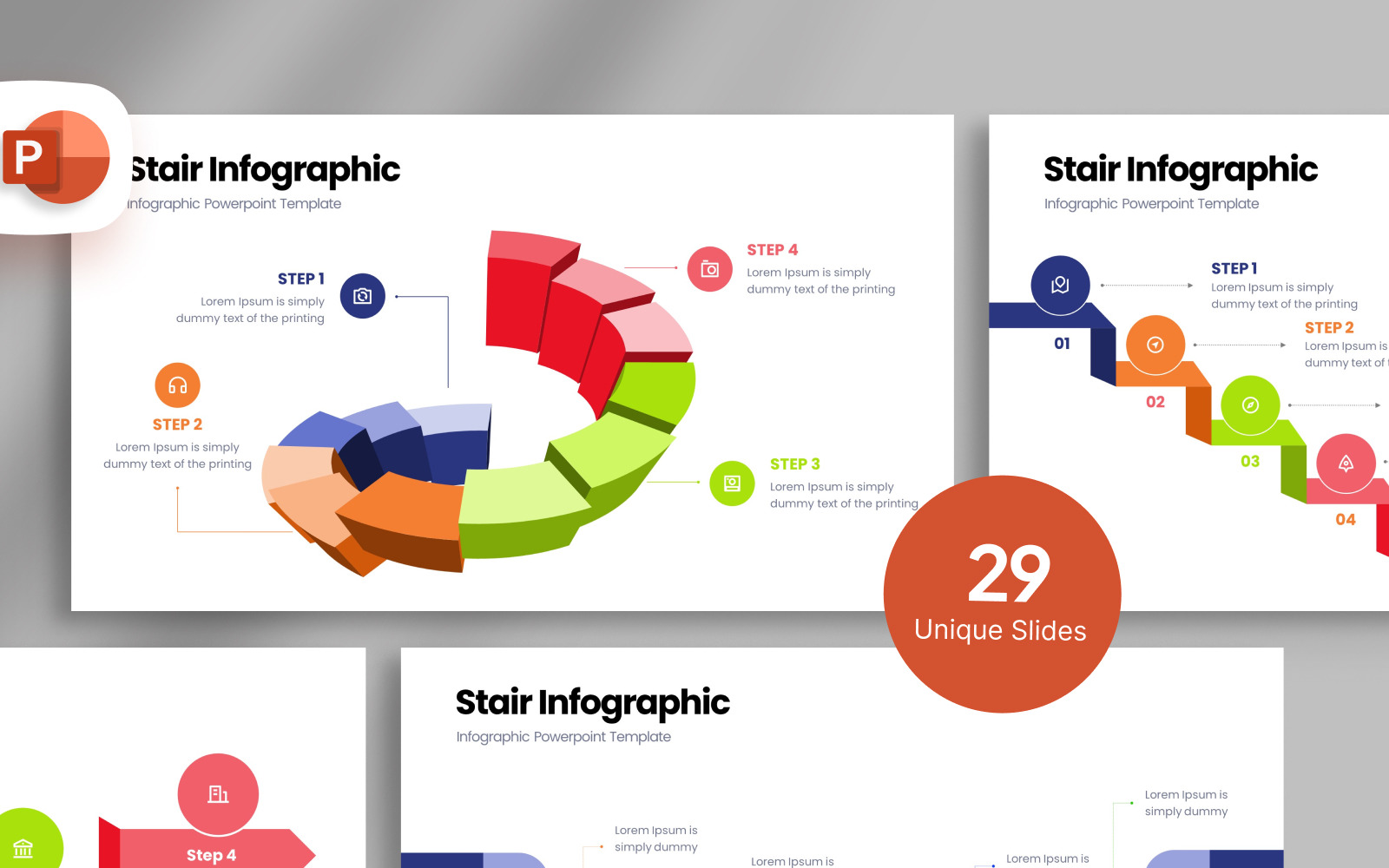 Stair Infographic Presentation Template - TemplateMonster