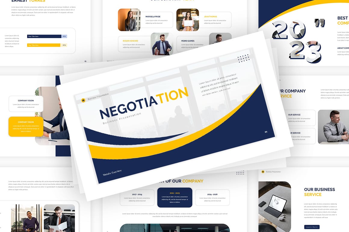 Negotiation Business Powerpoint Template - TemplateMonster