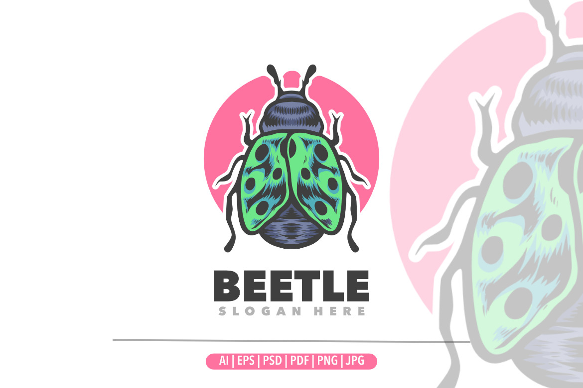 Beetle design illustration mascot logo - TemplateMonster